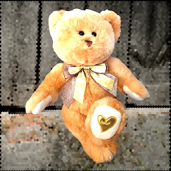 Hug Fun | Toys | Hug Fun Goldrod Teddy Bear Heart Foot Gold Bow Plush ...
